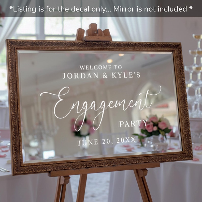 Custom Engagement Decal – Engagement Party Welcome Sign Sticker ...