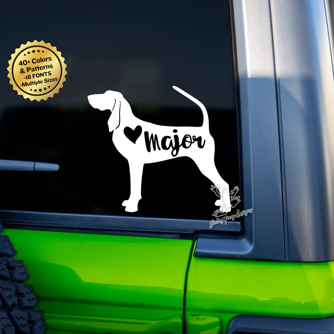 Personalized Coonhound Decal - Custom Coonhound Name Sticker for Cars ...