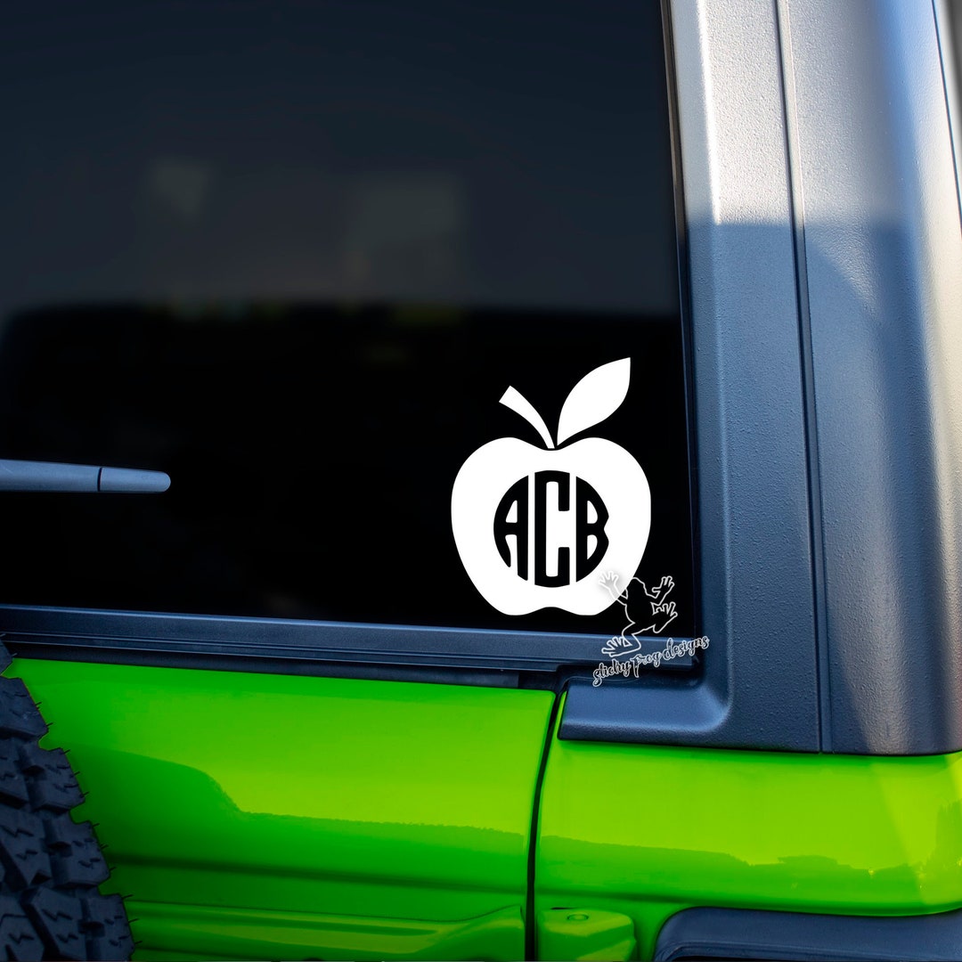 Apple Monogram Decal for Cars, Tumblers, Laptops and More - Initials ...