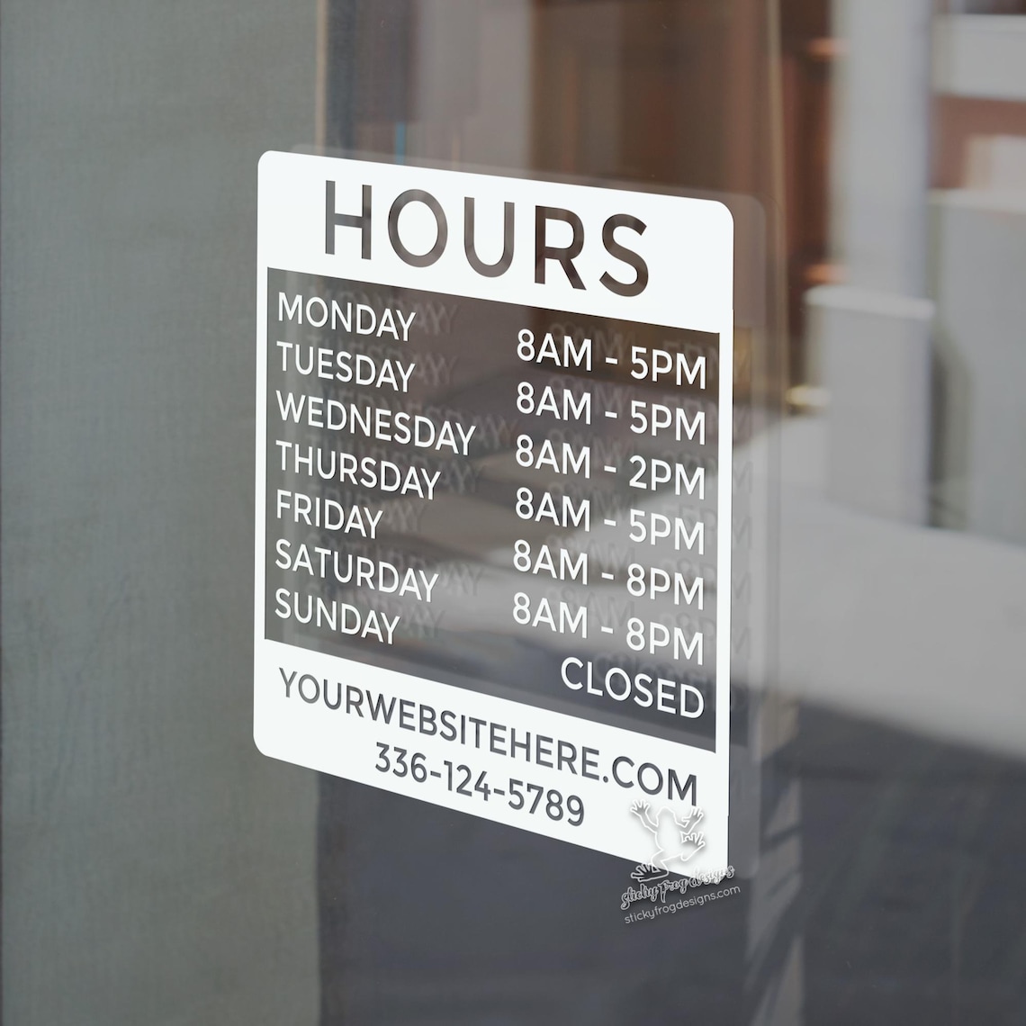 Office Hours Decal - Personalized Store Hour Signage - Custom Open ...