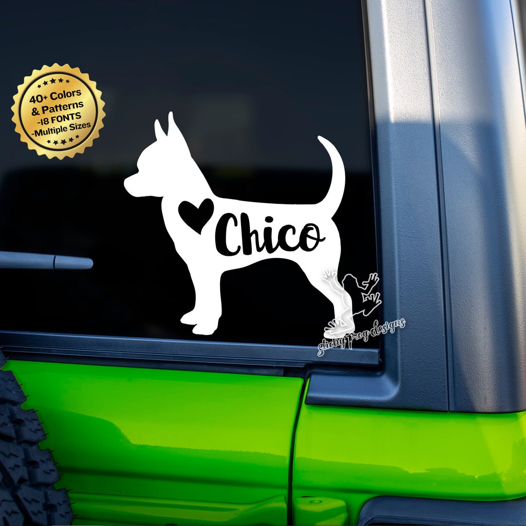 Custom Chihuahua Name Decal for Cars, Tumblers, and More - Personalized ...