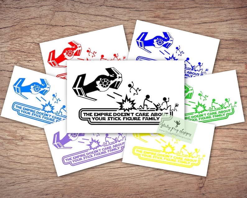 Stick Figure Decal, Star Wars Car Decal, the Empire Car Decal, Darth ...