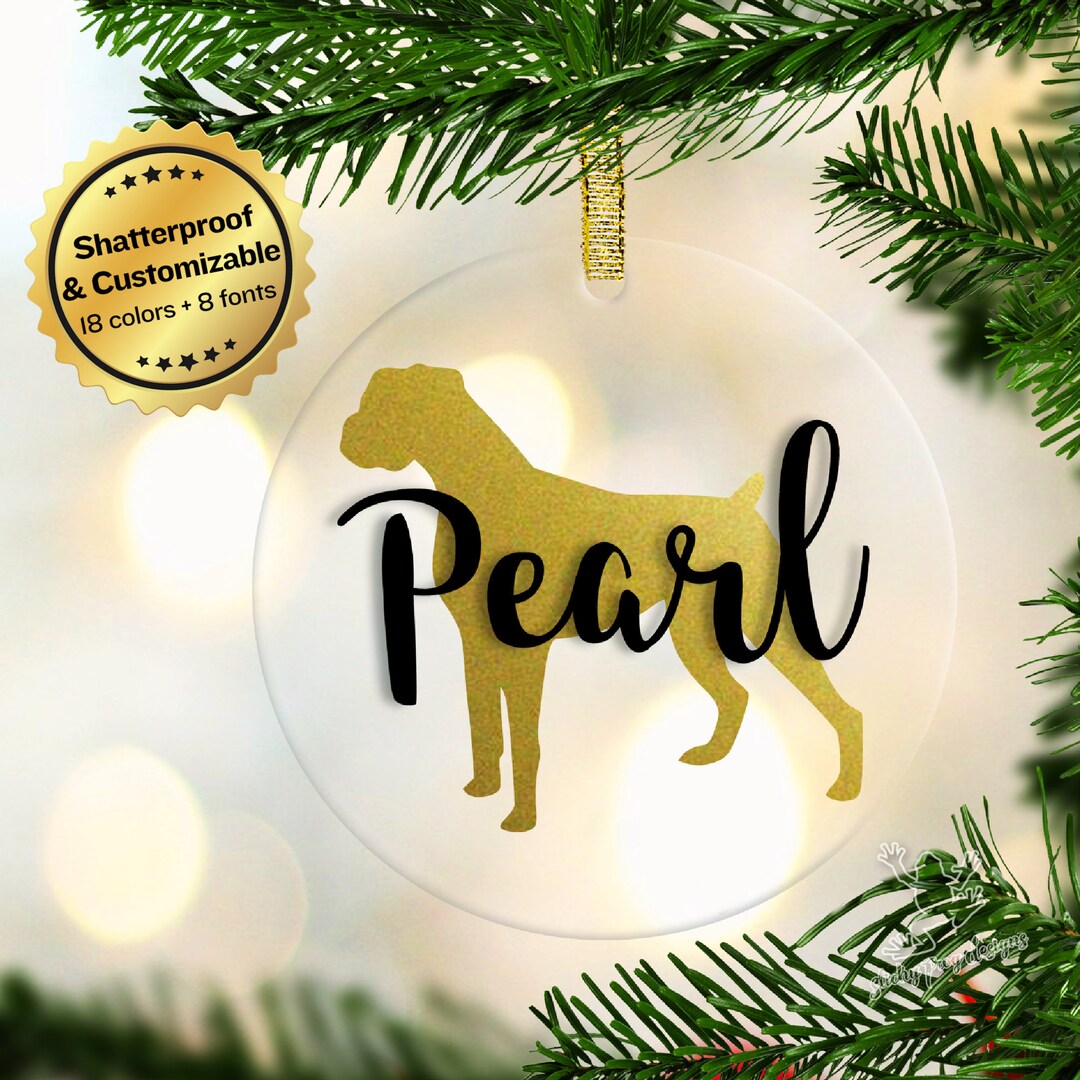 Personalized Boxer Ornament - Custom Boxer Christmas Tree Decor - Gift ...