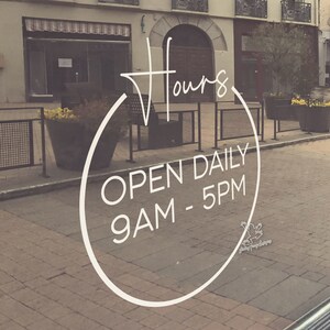 Boutique Store Hours Decal - Personalized Business Signage - Custom ...