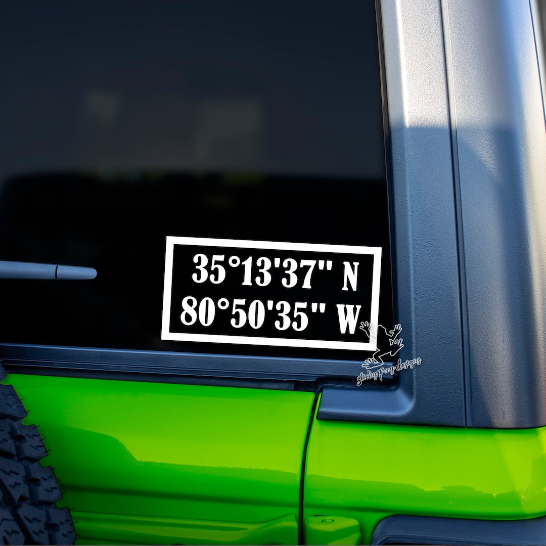 Custom Coordinates Decal for Cars, Tumblers, Laptops & More - City ...