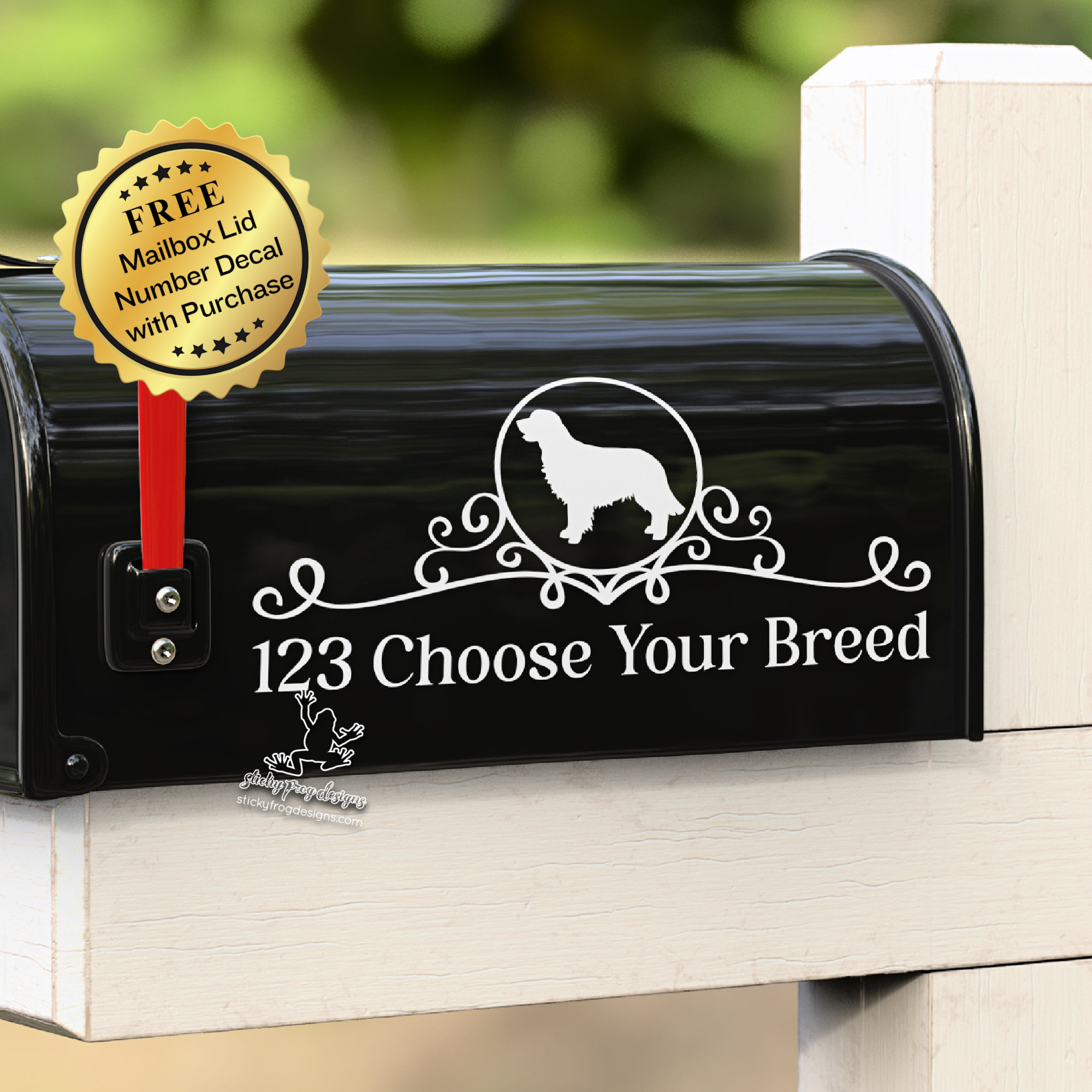 Personalized Dog Mailbox Decal - Choose Your Size, Color & Breed ...