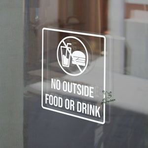 No Outside Food or Drink Vinyl Sticker - Etsy