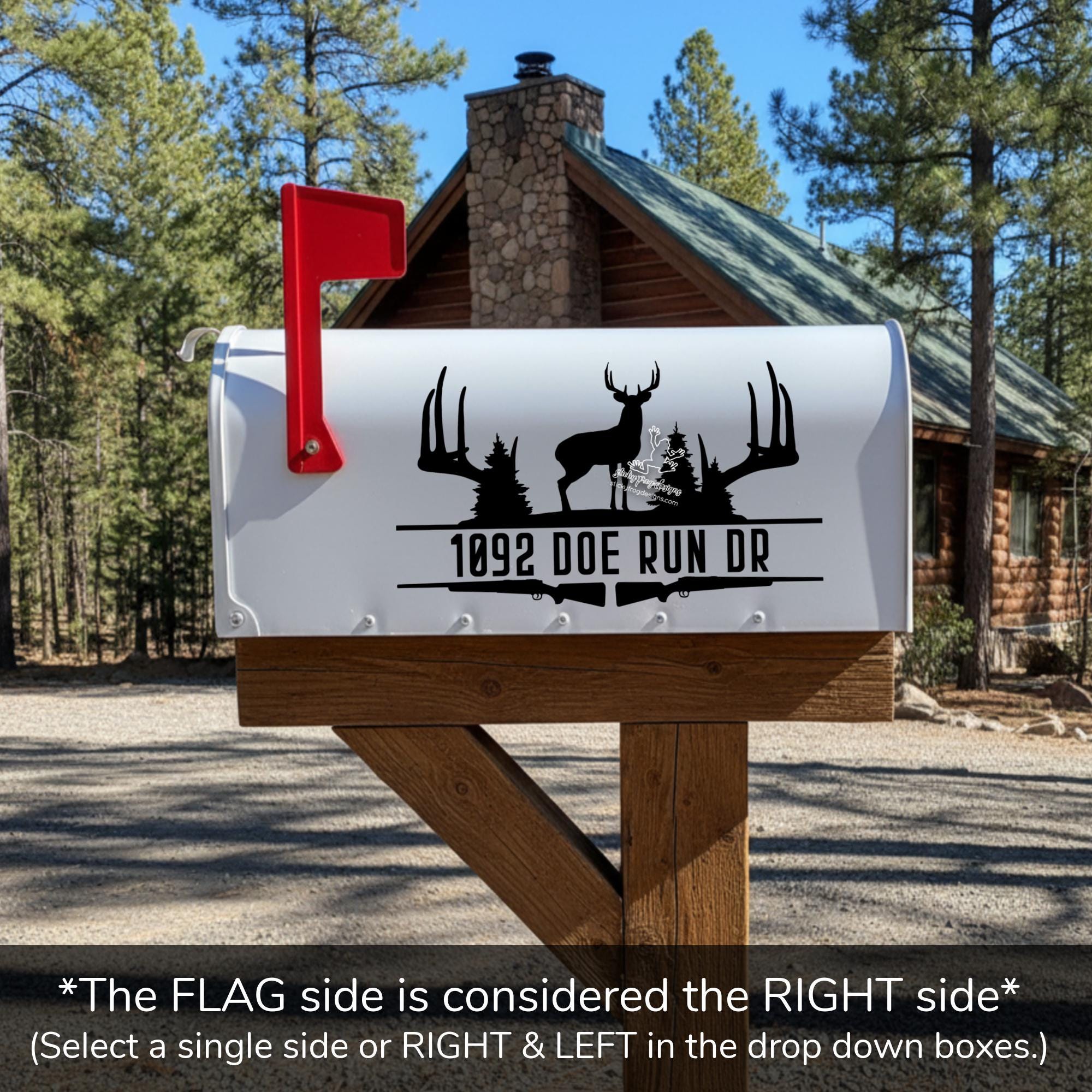 Custom Deer Mailbox Decal | Hunting Mailbox Address Numbers ...