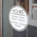 Circle Store Hours Decal - Personalized Business Signage - Custom Open ...