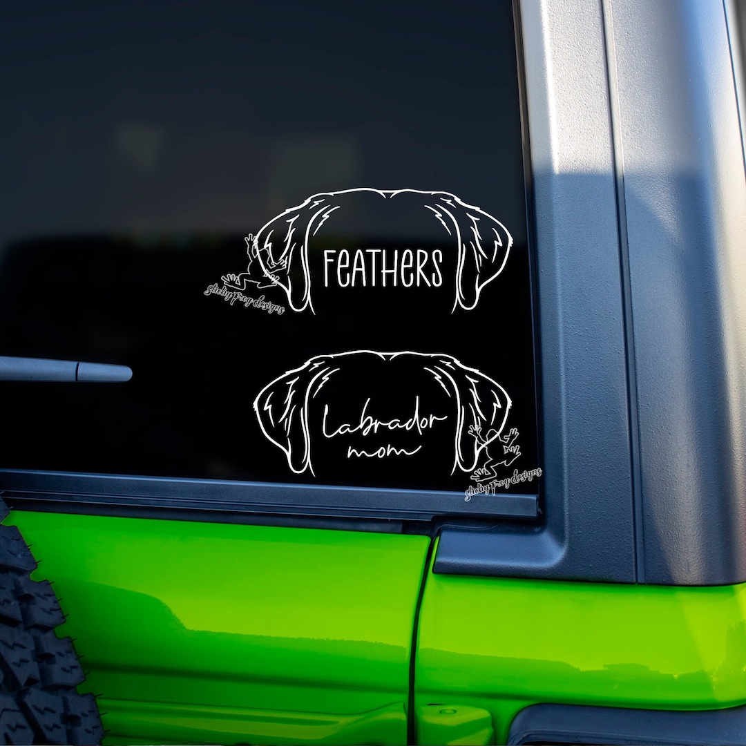 Labrador Ear Decal - Personalized Pet Vinyl Sticker - Lab Mom Window ...