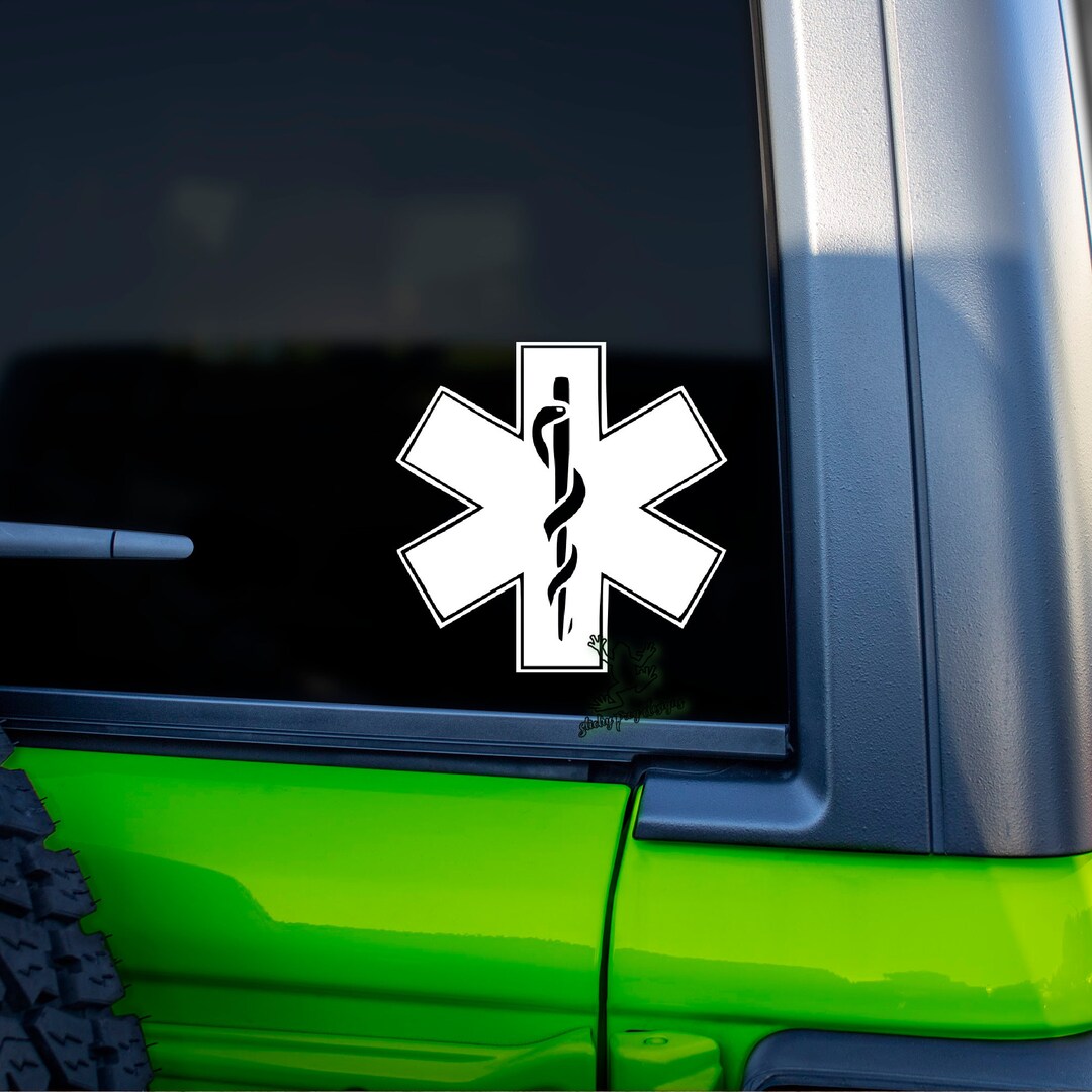 EMT Star of Life Decal - Emergency Services Vinyl Sticker for Cars ...