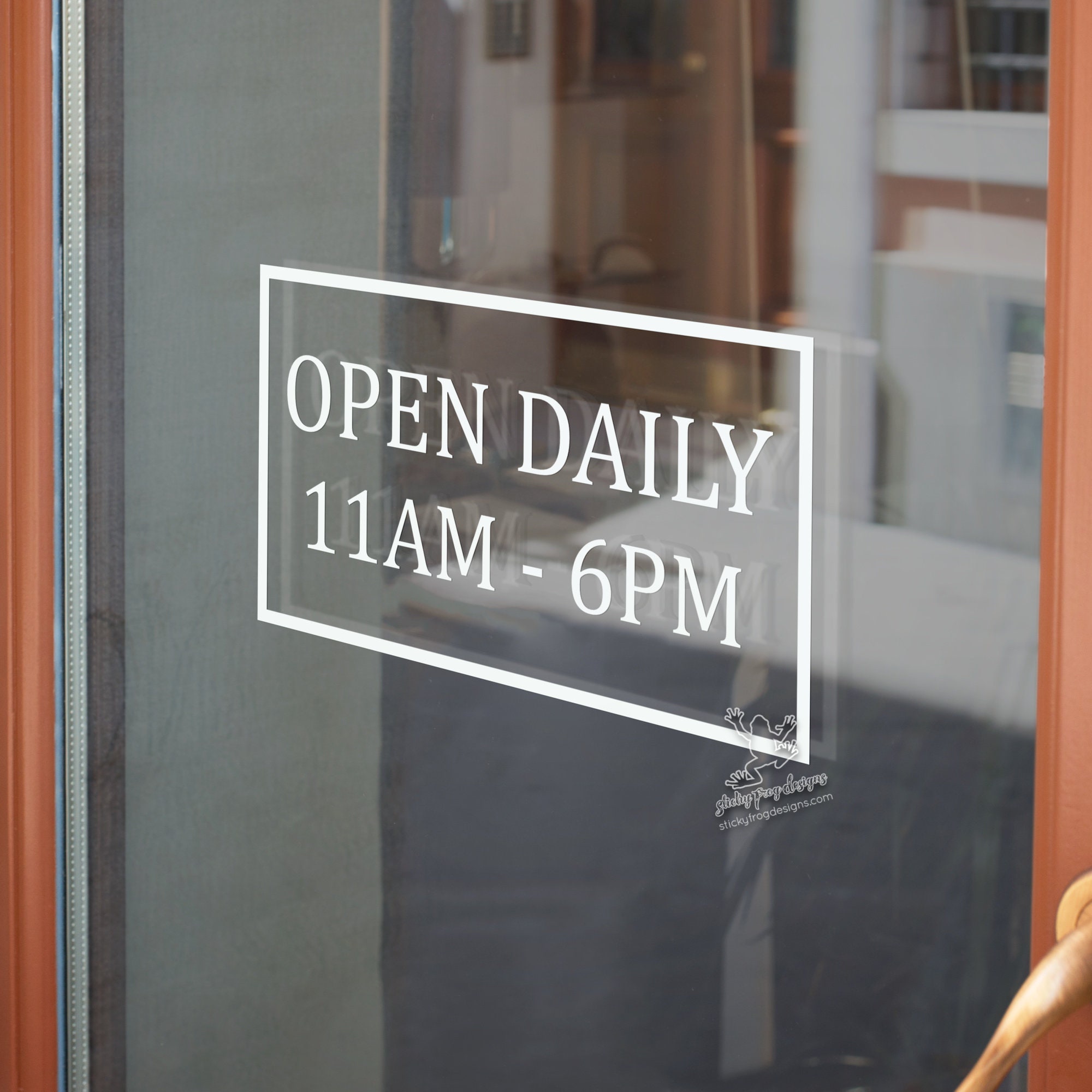 Open Daily Decal - Personalized Business Signage - Custom Open Close ...