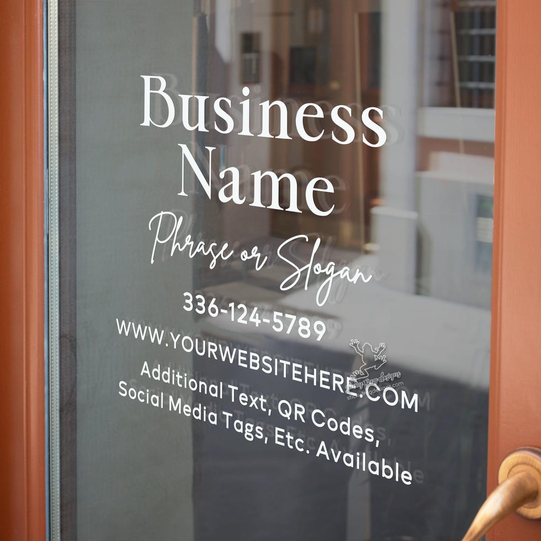 Business Name Decal - Business Logo Window Sticker - Custom Office ...