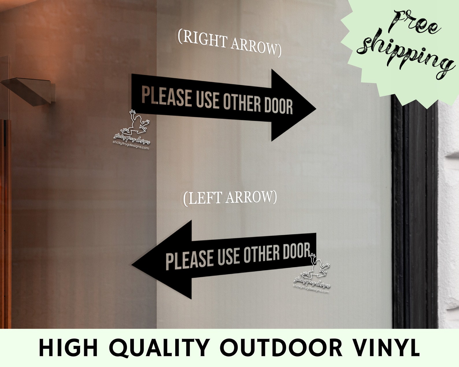 Please Use Other Door Decal - Directional Vinyl Sticker - Entryway ...