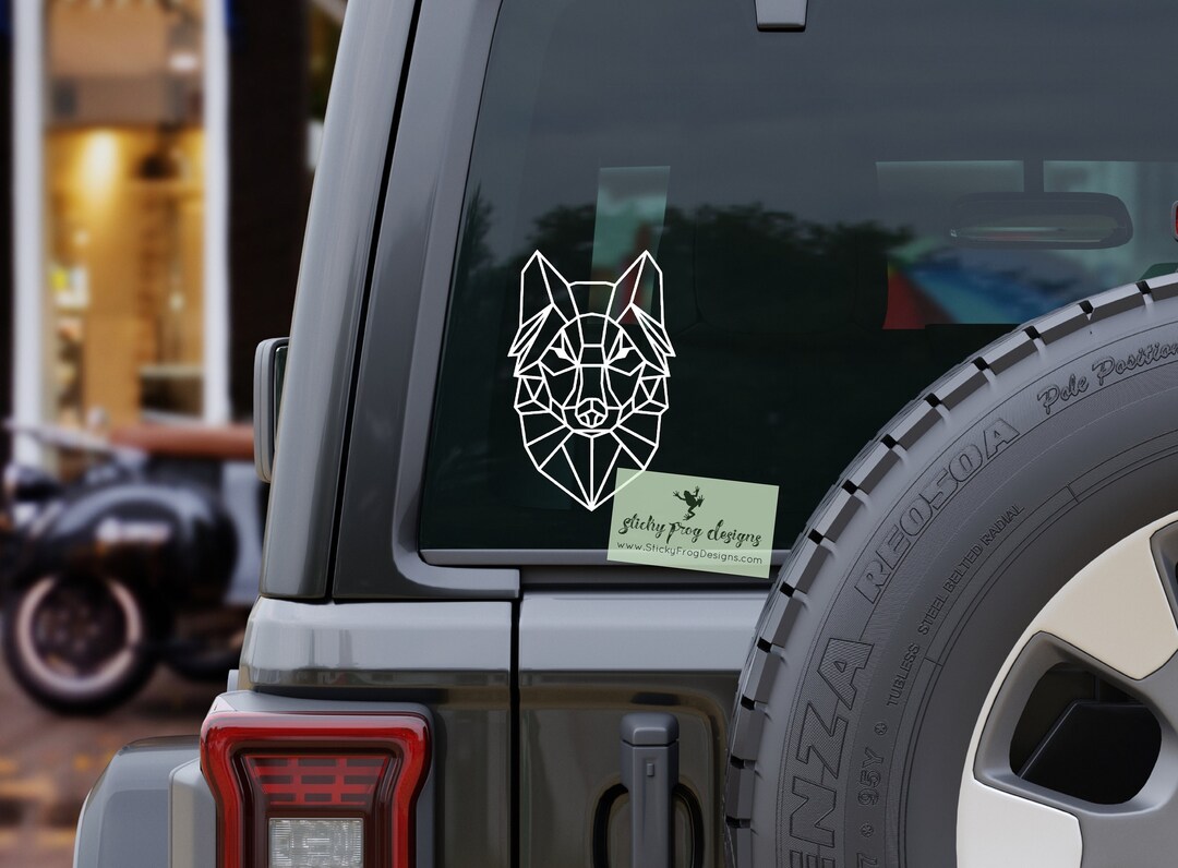 Wolf Decal Geometric Car Decal Wolf Car Decal Cool Car - Etsy