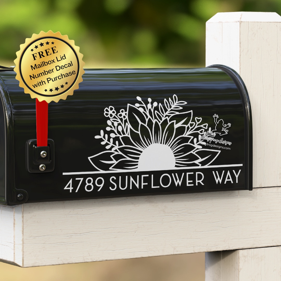 Personalized Flower Mailbox Decal - Choose Your Size & Color - House ...