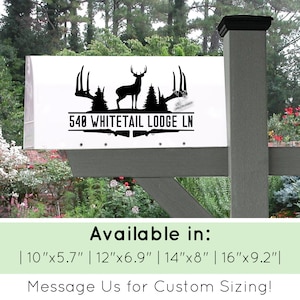 Personalized Deer Mailbox Decal - Custom Hunting Lodge Address Sticker ...