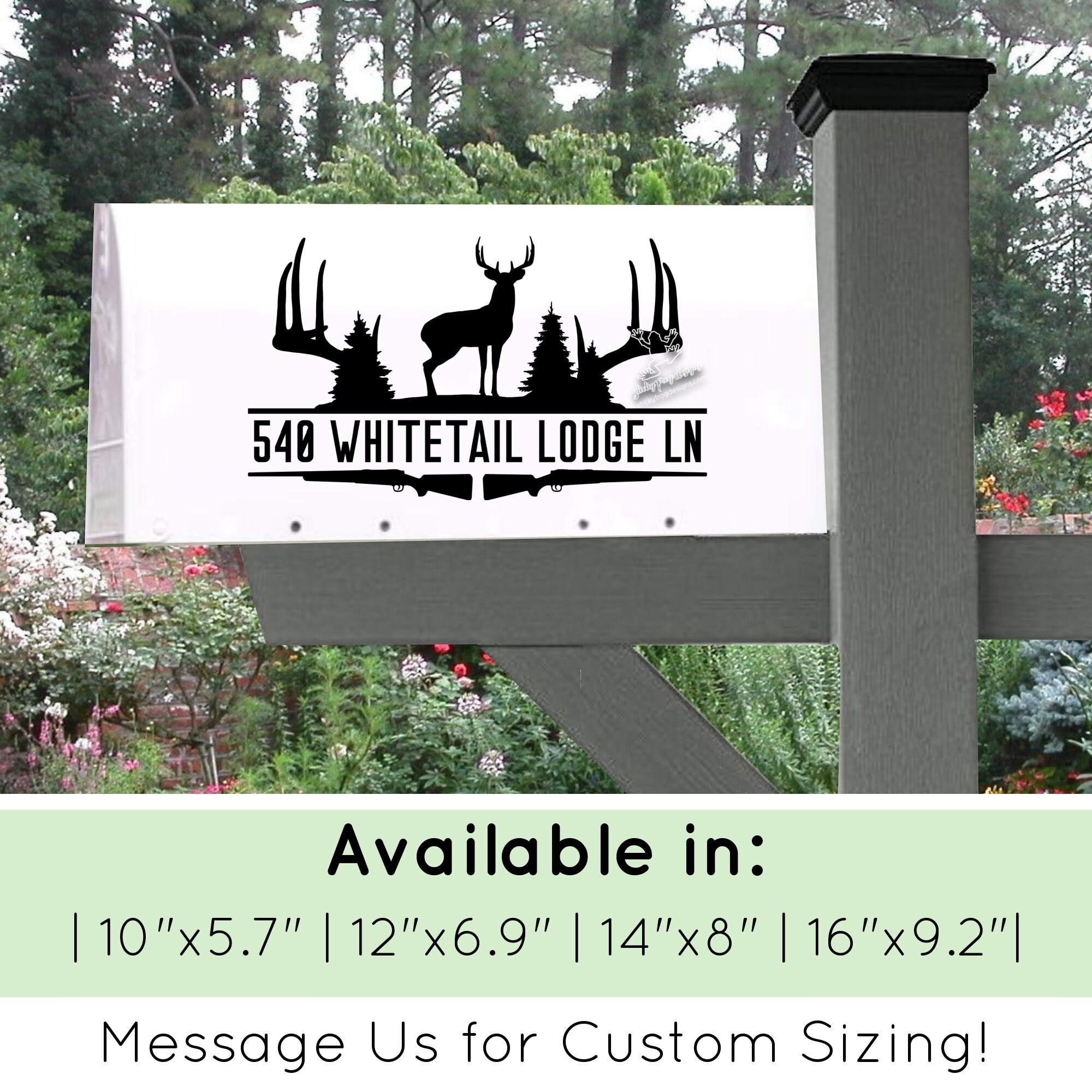 Personalized Deer Mailbox Decal - Custom Hunting Lodge Address Sticker ...