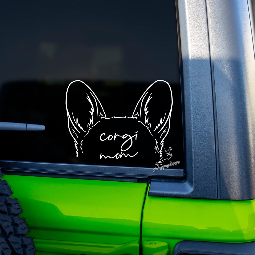 Corgi Ear Decal - Personalized Pet Vinyl Sticker - Corgi Mom Window ...