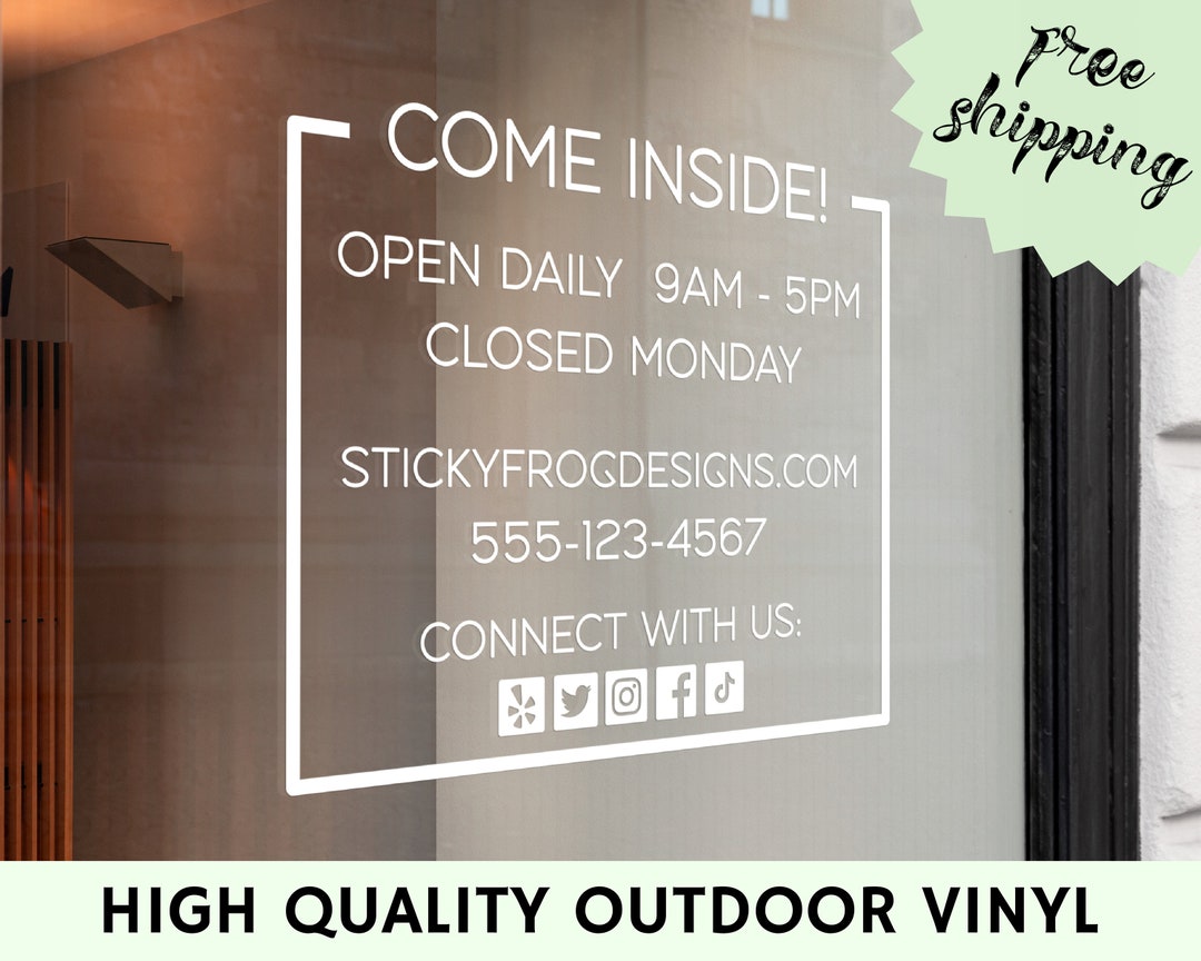 Store Hours Decal Personalized Business Signage Custom - Etsy