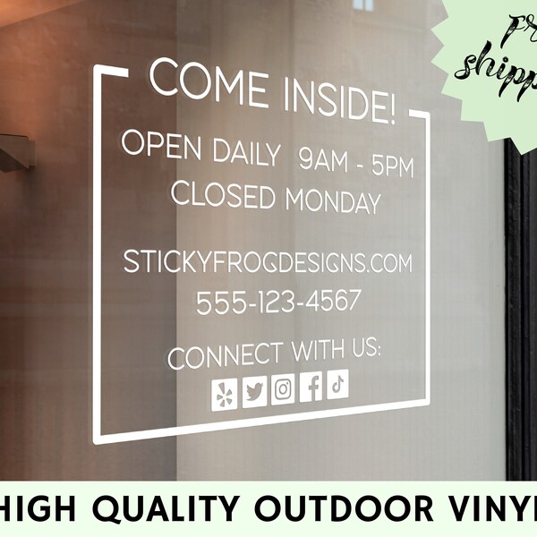 Store Hours Decal - Etsy