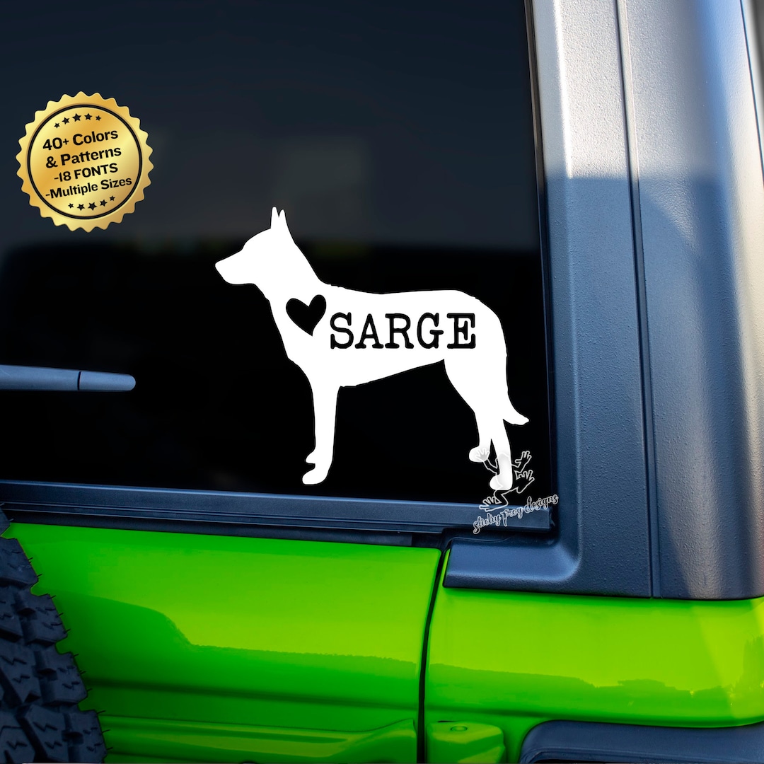 Personalized Malinois Name Decal - Belgian Malinois Vinyl Window ...