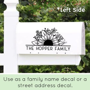 Personalized Flower Mailbox Decal - Choose Your Size & Color - House ...