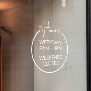 Boutique Store Hours Decal - Personalized Business Signage - Custom ...