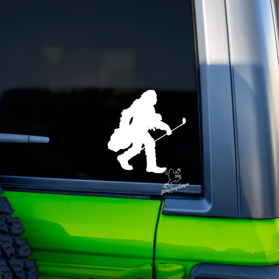 Sasquatch Golfing Decal - Vinyl Golf Sticker for Cars, Tumblers ...