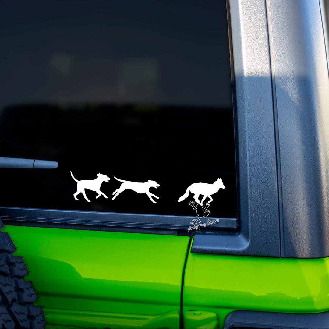 Dogs Chasing Coyote Decal for Cars & Trucks Tumblers and - Etsy