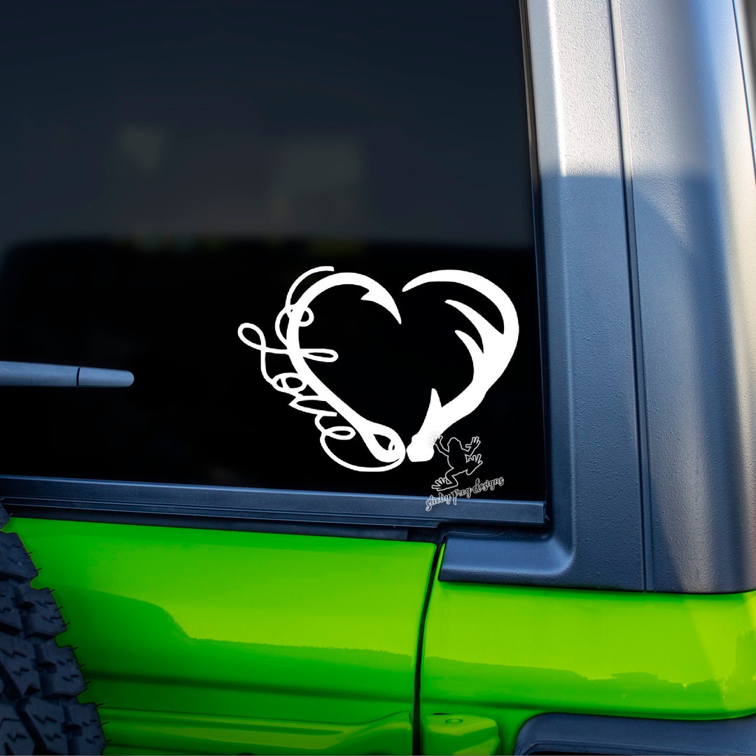 Antler and Hook Vinyl Sticker - Hunting and Fishing Decal for Cars ...
