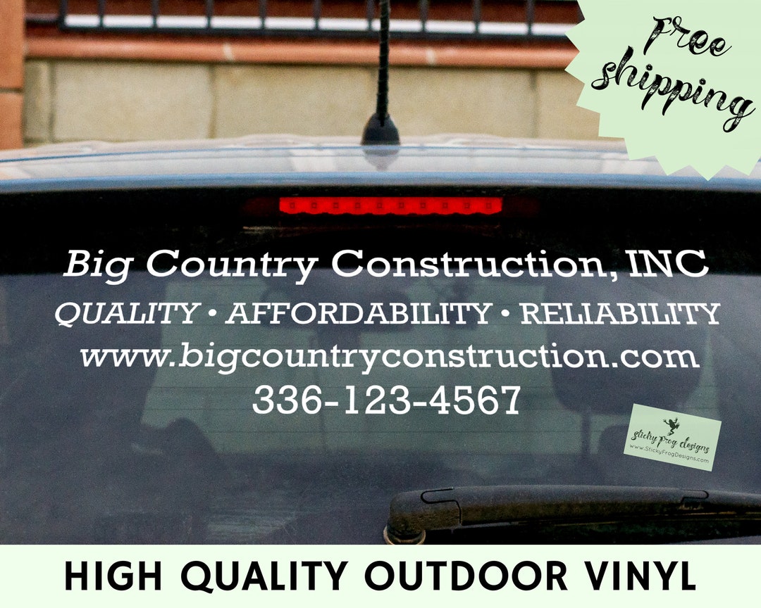 Custom Business Decal Custom Car Decal Business Name Car - Etsy