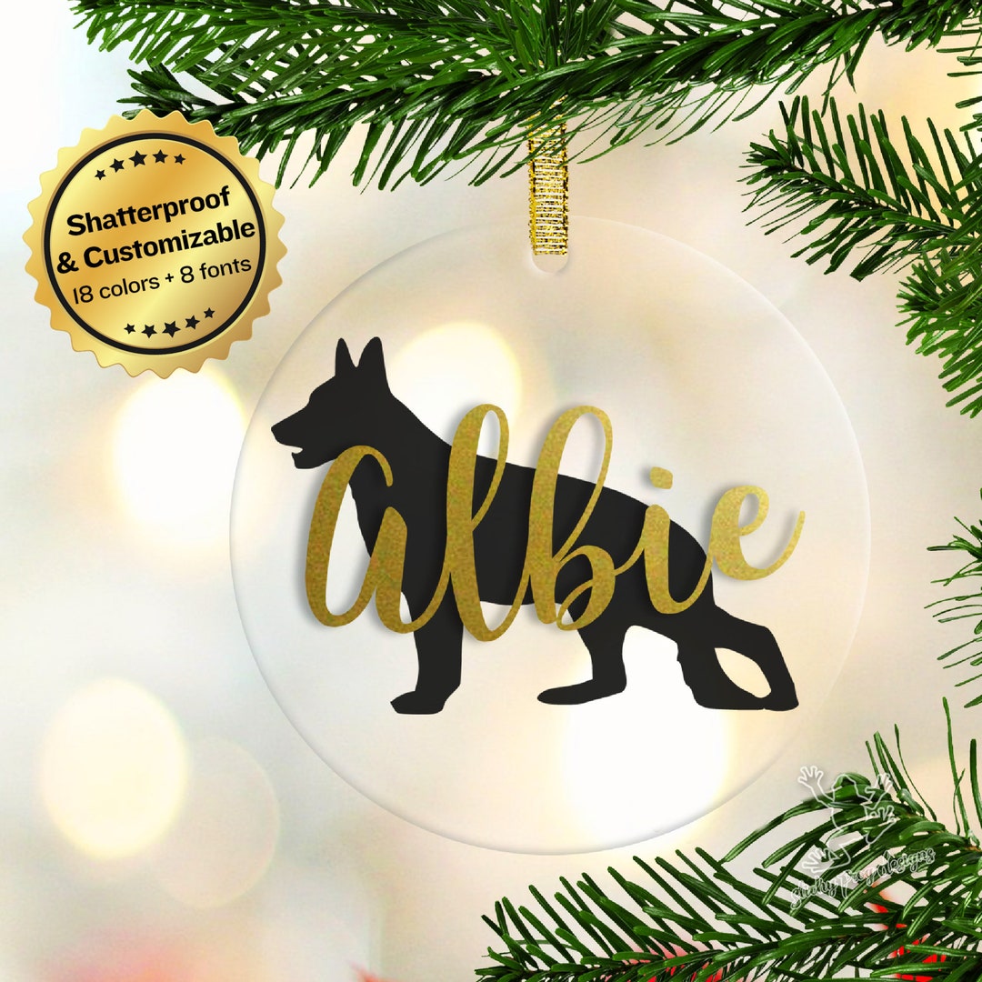 Personalized German Shepherd Ornament - Custom GSD Christmas Tree Decor ...