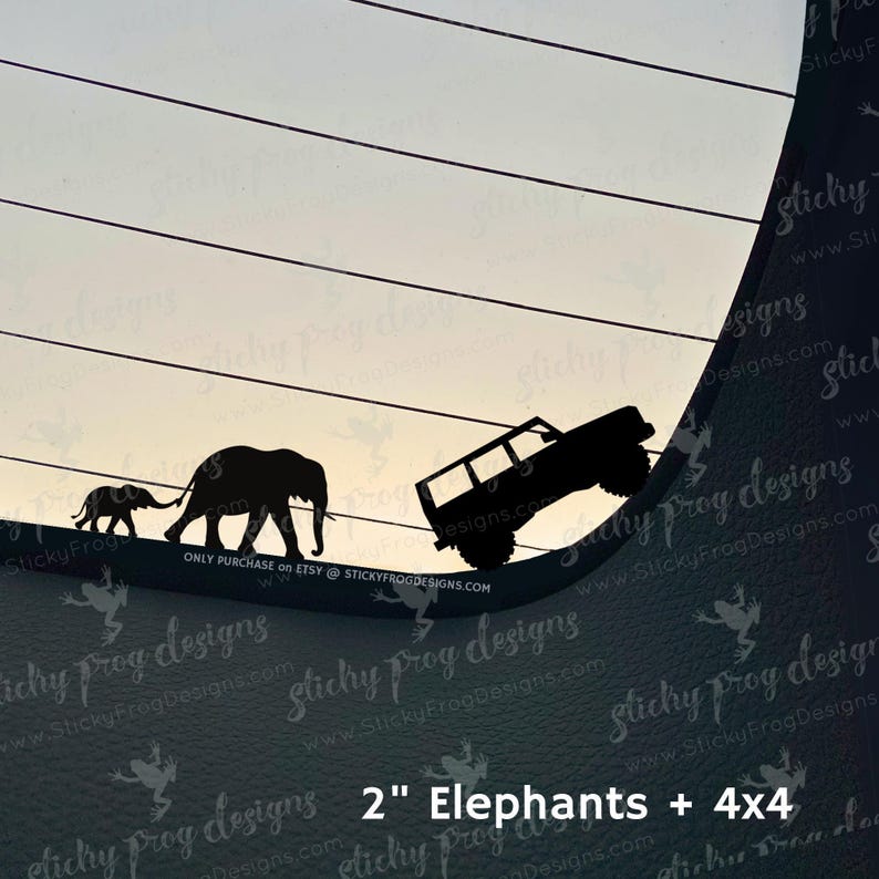 Elephant Decal – Elephant Vinyl Sticker – Mother & Baby Elephant ...