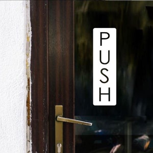 Push Pull Door Decal - SET OF 1 or 2 - Weatherproof Vinyl Sticker ...