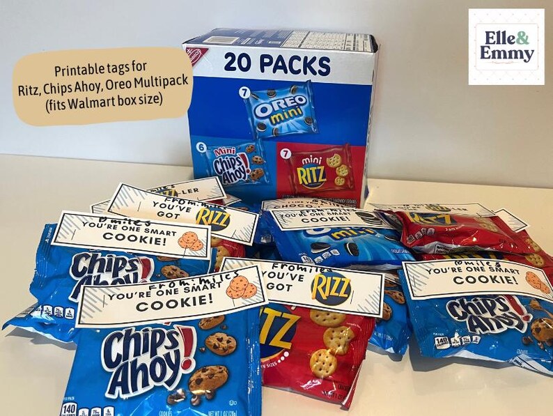 PRINTABLE Ritz Oreo Chips Ahoy Kids Valentine Cards Class Valentine's ...