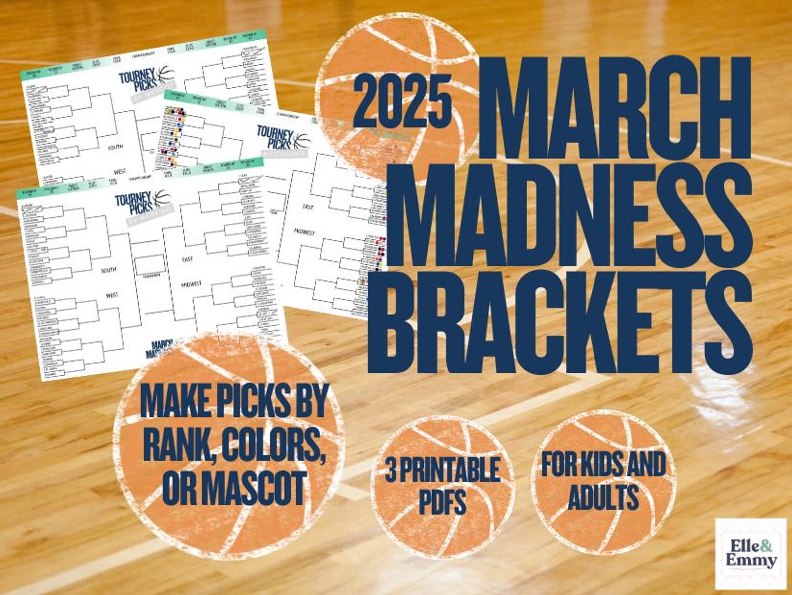 PRINTABLE PDF 2025 Complete March Madness Bracket 2025 With Teams ...