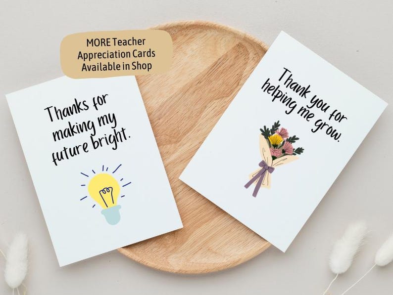 PRINTABLE High School Teacher Thank You Card Bundle | 12 Designs ...