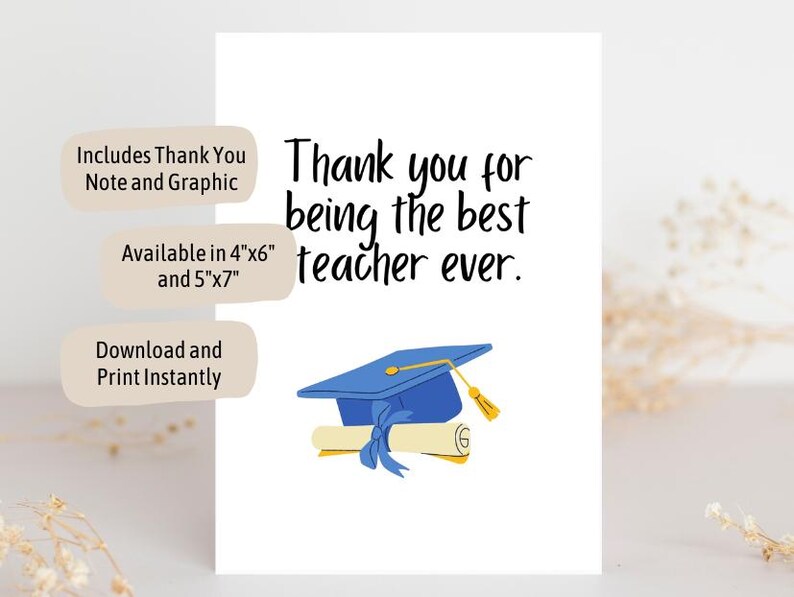 PRINTABLE 2-IN-1 Best Teacher Ever Card & Poster Teacher Appreciation ...