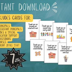 PRINTABLE 7-card BUNDLE + Posters! | Admin and Staff Thank You Card ...