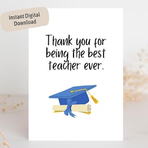 PRINTABLE 2-IN-1 Best Teacher Ever Card & Poster Teacher Appreciation ...