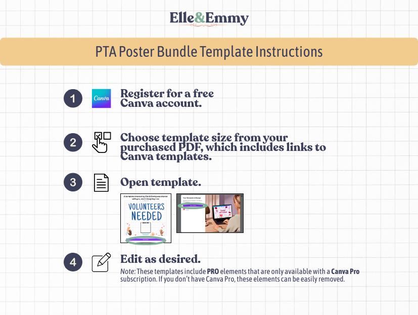 Editable PTA/PTO Canva Template Bundle – Posters, Flyers (digital ...