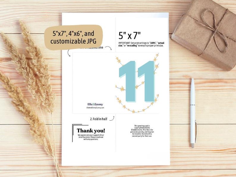 11th Birthday Card, Fun Bright Colors (printable PDF) - Etsy