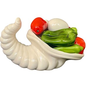 Vintage Ceramic Cornucopia With Vegetables & Egg – Midcentury Harvest ...