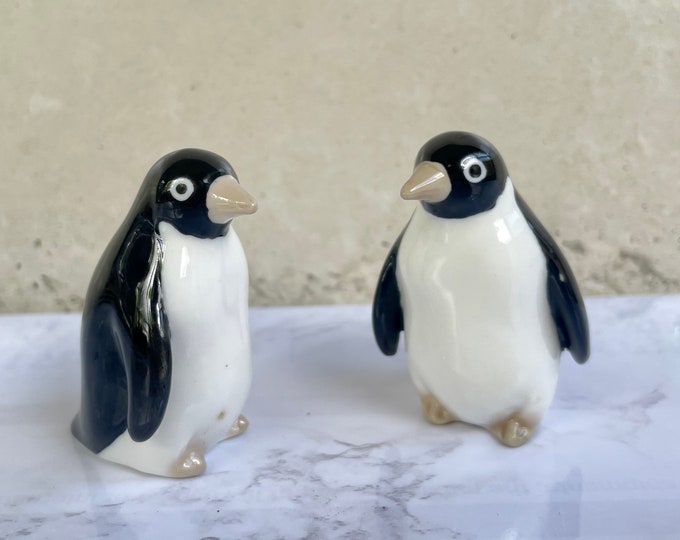 Vintage Enesco Penguins Figurines Set of 2 Ceramic, Penguin Figure ...