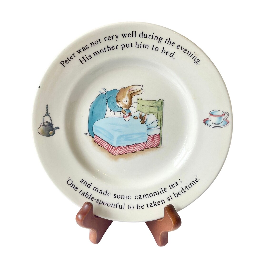 Vintage Peter Rabbit Get Well Plate Collectible Plate Beatrix Potter ...