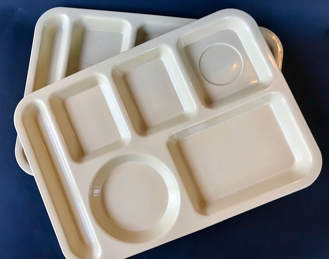Set of 2 Vintage School Lunch Tray Silite 614 in Wonderful Retro Beige ...