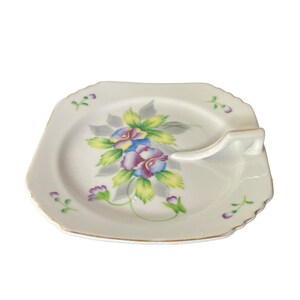 Vintage Lemon Dish Occupied Japan Handpainted Nappy Plate Blue Purple ...