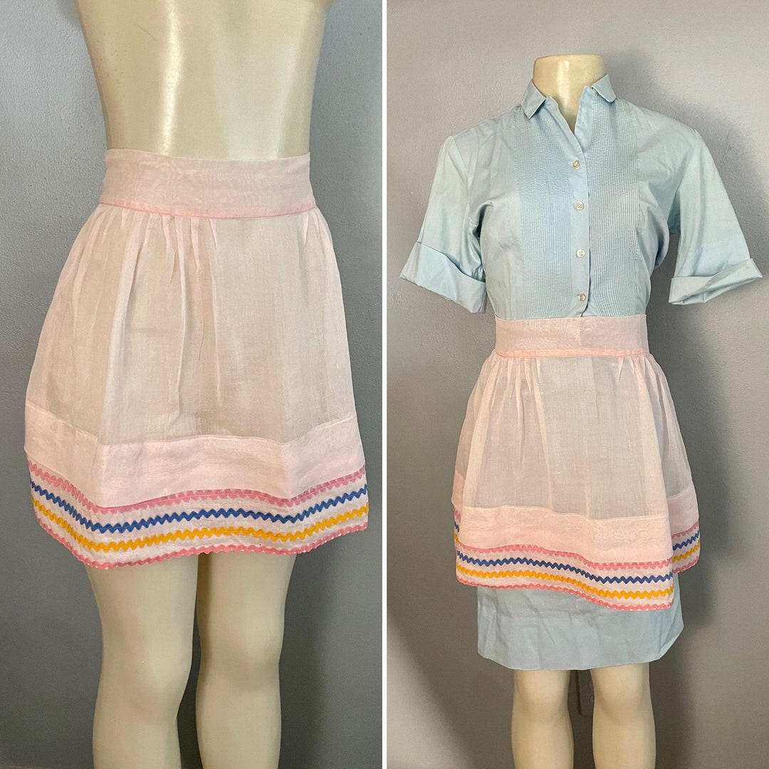 Vintage Half Apron 1950s Women Kitchen Apron With Zig Zag - Etsy