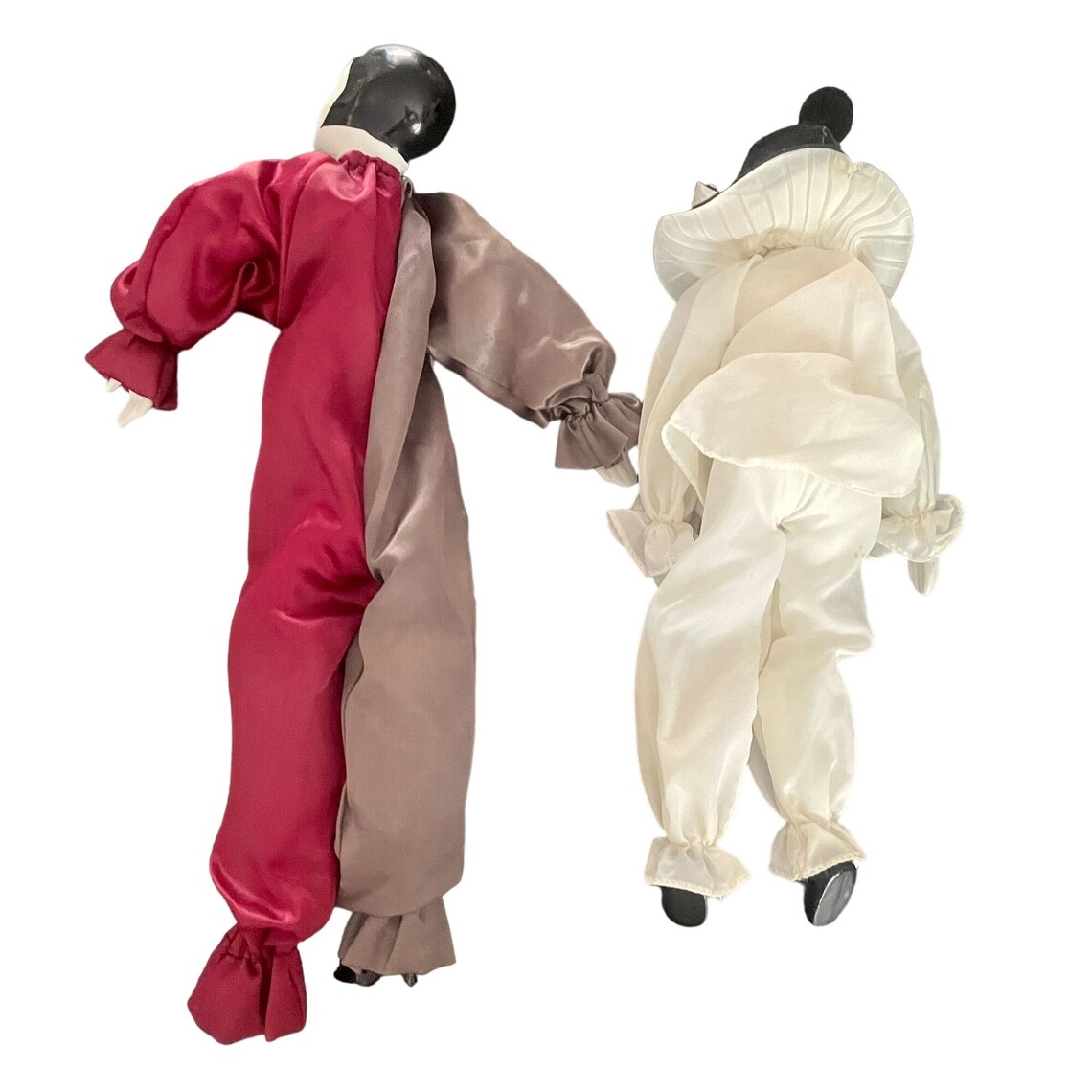 Vintage French Pierrot & Pierrette Mime Harlequin Dolls – Porcelain ...